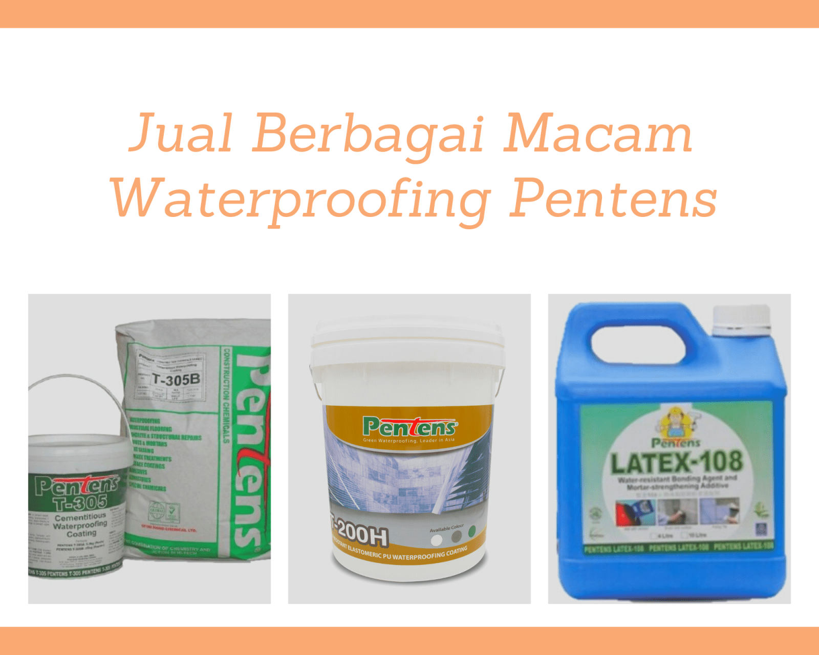 Jual Waterproofing Pentens Antibocor - Distributor Kimia Konstruksi Murah